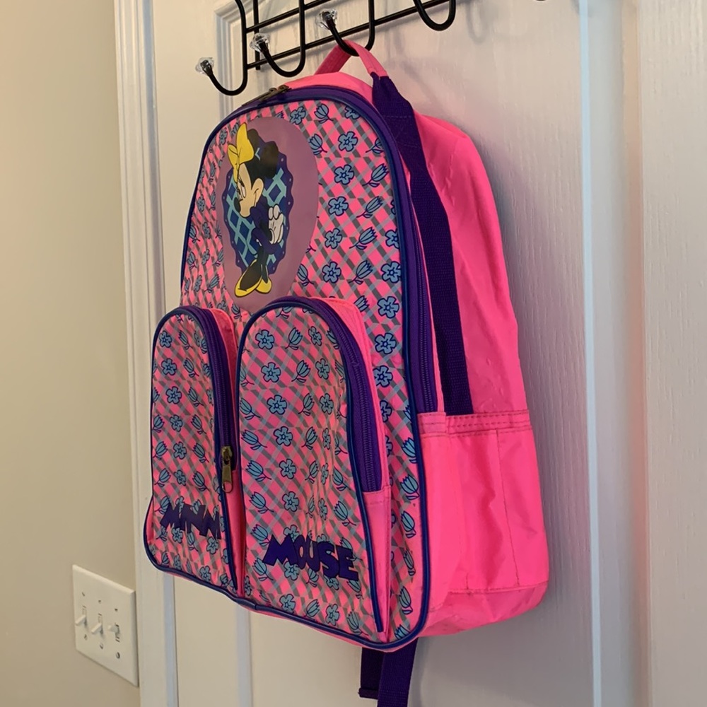 Minnie Mouse Disney Neon Pink And Purple Backpack And… - Gem